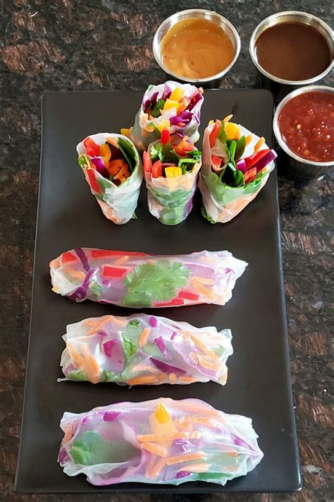 Fresh Spring Rolls With Spicy Peanut Dipping Sauce Rveganrecipes