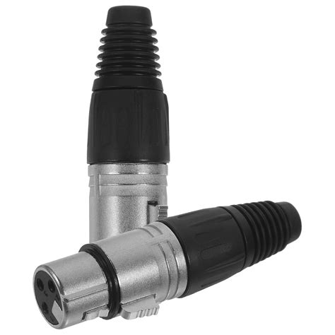 2pcs Xlr Connector Female Xlr Audio Socket 3 Pin Solder Type Microphone Line Plug Supply