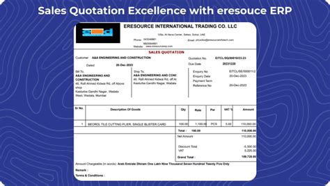 Features And Functions Of Eresource Erp Sales Module