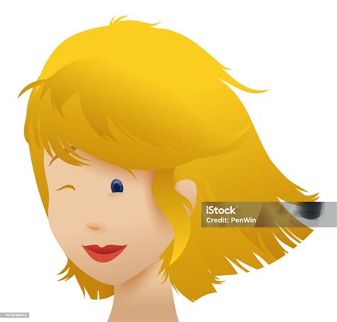 흰색 배경 위에 윙크하는 금발 소녀의 아름 다운 얼굴 벡터 일러스트 레이 션 3월에 대한 스톡 벡터 아트 및 기타 이미지 3월 International Womens