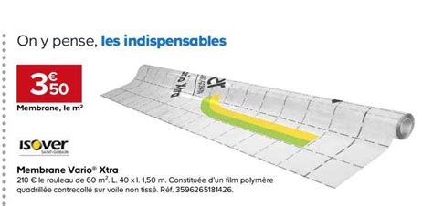 Promo Membrane Polymère Vario Xtra Isover Chez Castorama Icataloguefr