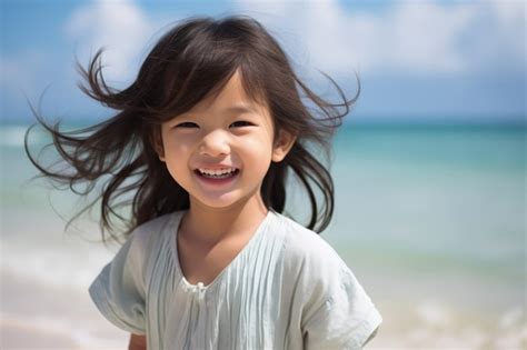Portrait D Une Jeune Fille La Plage Photo Gratuite
