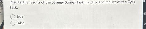 Solved Results The Results Of The Strange Stories Task