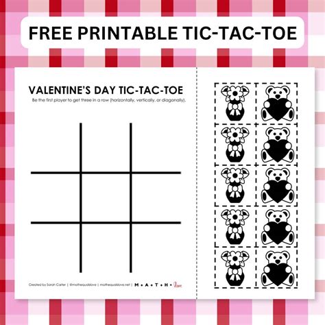 Valentine S Day Tic Tac Toe Game Math Love
