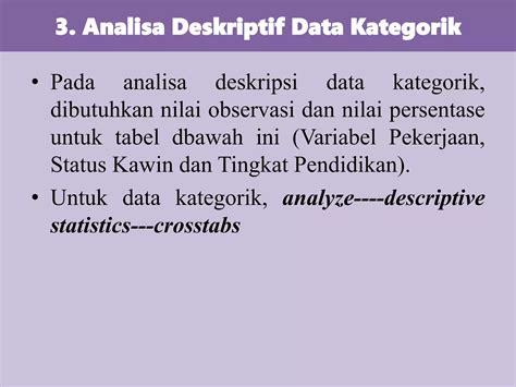 Bab 6 Analisa Deskriptif Ii Data Kesehatan Dengan Spss Pptx