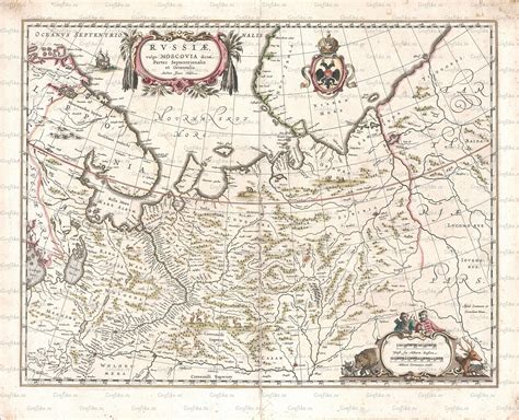 Карта России или Московии (Блау Корнелис) — гравюры и репродукции на ...