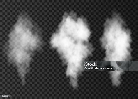 백색 연기 폭발 투명 배경 설정입니다 간헐천에 대한 스톡 벡터 아트 및 기타 이미지 간헐천 공연 구름 Istock