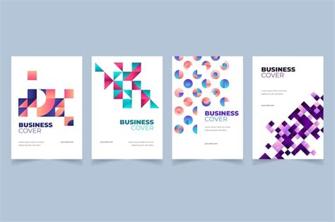 추상적 인 기하학적 비즈니스 커버 컬렉션 무료 벡터