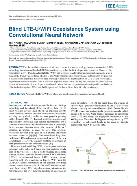 [pdf] Blind Lte U Wifi Coexistence System Using Convolutional Neural Network
