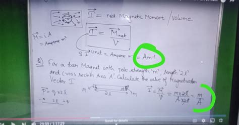 Uniy Of Magnetization Vector For Answer Of Question Is M A Is Ampere Mete ² But Sir Said Am