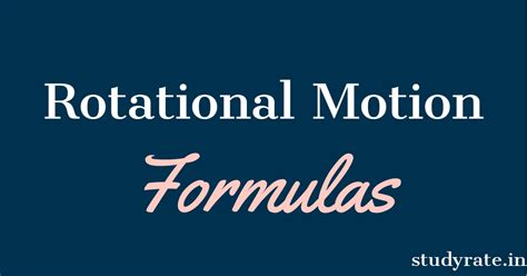 Rotational Motion All Formulas Class 11 Physics For Jeeneet Pdf