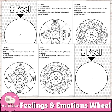 Emotions Wheel Coloring Page Feelings Chart Colouring Sheet Sel