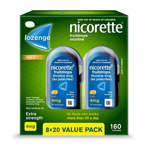 Nicorette Fruit Drops Extra Strength Lozenges 160 Pack