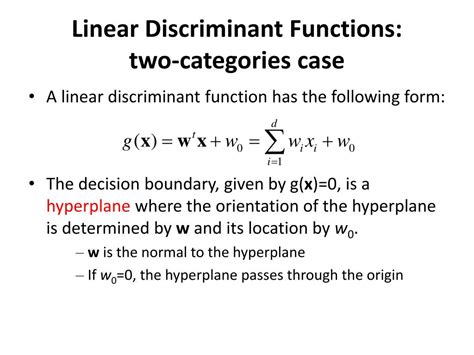PPT Linear Discriminant Functions Chapter Duda Et Al PowerPoint