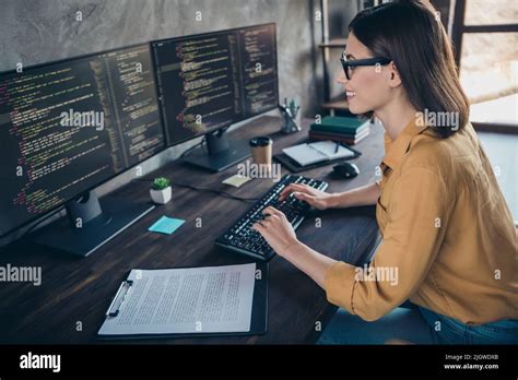 Profile Side View Portrait Of Attractive Cheery Girl Editing Source