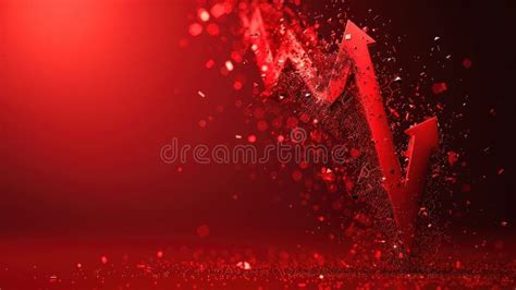 Dynamic Red Arrows Representing Declining Trends In A Creative Abstract