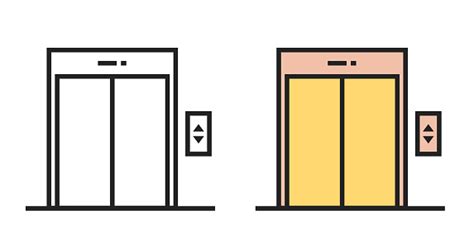 엘리베이터 리프트 문 선 윤곽선 스트로크 아트 아이콘 벡터 그래픽 일러스트 레이 션 세트 이미지 클립 아트 0명에 대한 스톡 벡터 아트 및 기타 이미지 Istock