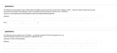 solved question 1 the following was encrypted using an