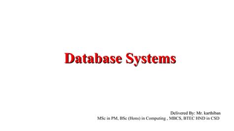 Database Systems Introduction Ppt