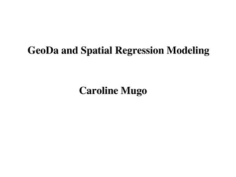 Solution Geoda Spatial Regression Studypool