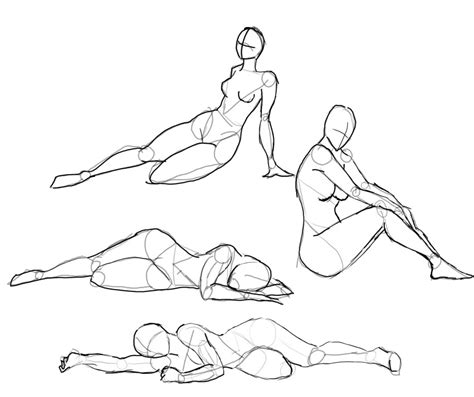 Sketch Female Lying On Side Coloring Pages