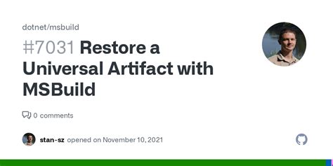 Restore A Universal Artifact With MSBuild Issue 7031 Dotnet