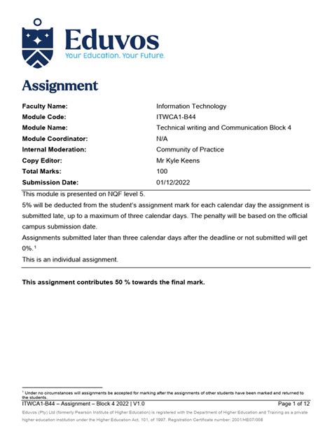Itwca1 B44 Assignment B4 2022 V1 0 Pdf Plagiarism Turnitin