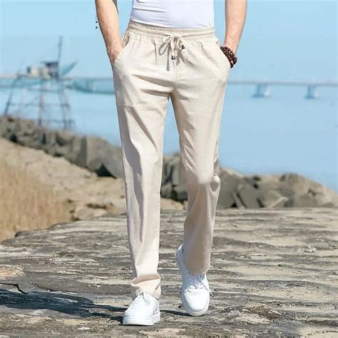 New Arrival Fashion Trousers Men Loose Cotton Linen Summer Thin Pants Breathable Materials