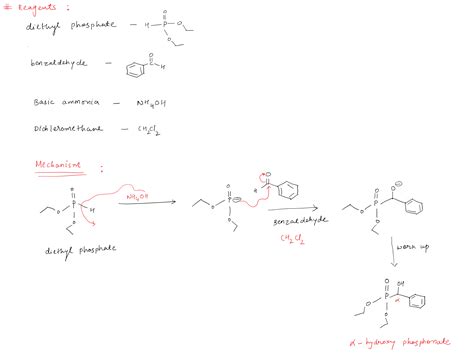 [solved] With The Following Reagents Diethyl Phosphite Benzaldehyde Basic Course Hero