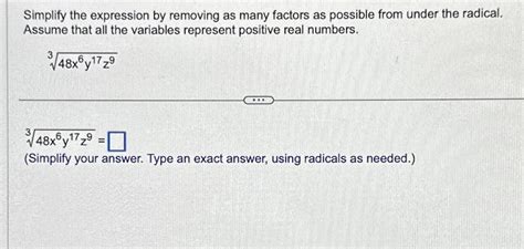 Solved Simplify The Expression By Removing As Many Factors