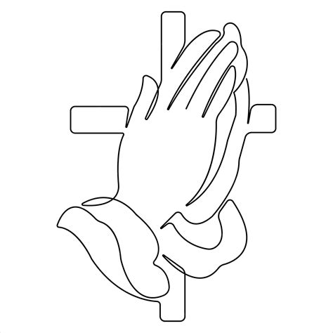 Premium Vector Continuous Single Line Art Drawing Of Christian Prayer