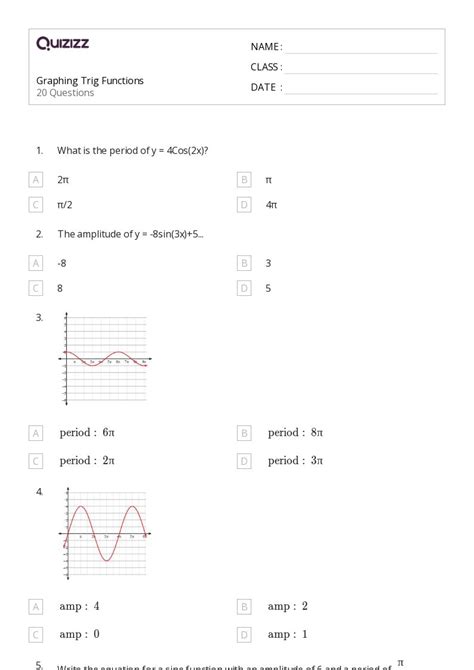 50 Graph Sine Functions Worksheets On Quizizz Free And Printable