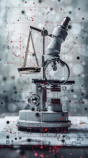 Premium Photo A Drawing Of A Microscope With A Red Dot On The Bottom