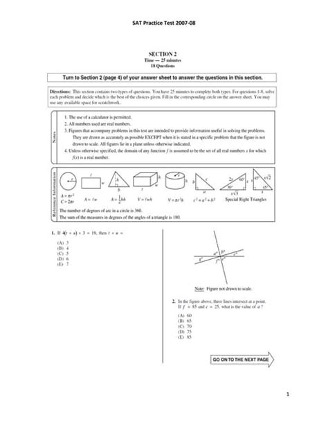 Sat Practice Test 2007 08 Qp Pdf