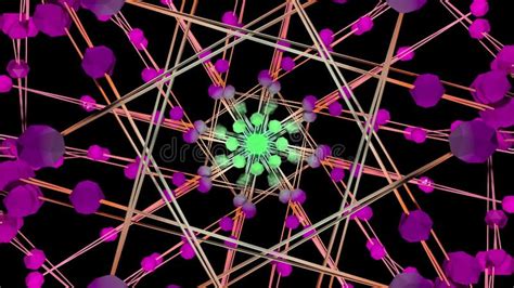 3d Render Animation Rotating And Expanding Circles Octa Shape Stock