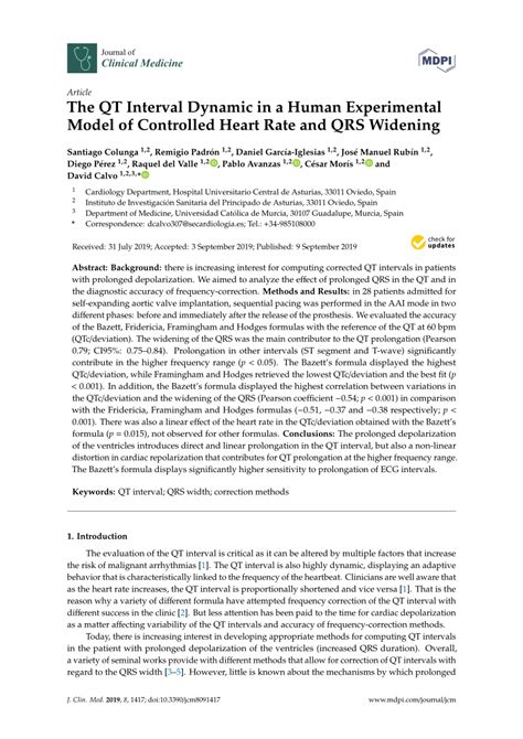 pdf the qt interval dynamic in a human experimental model of