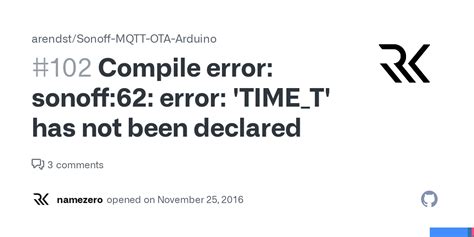 Compile Error Sonoff Error Time T Has Not Been Declared Issue