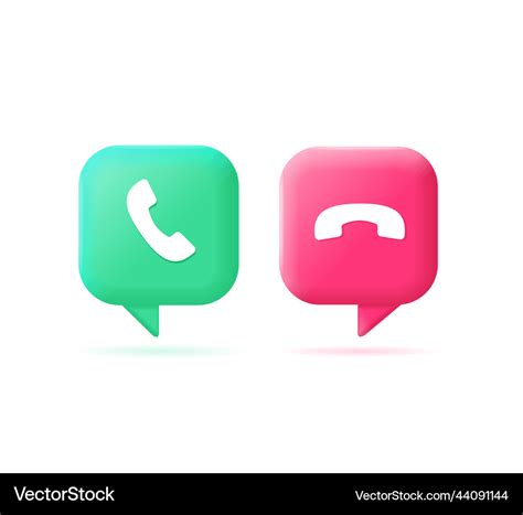 3d Messenger Phone Call Button Set Plasticine Vector Image