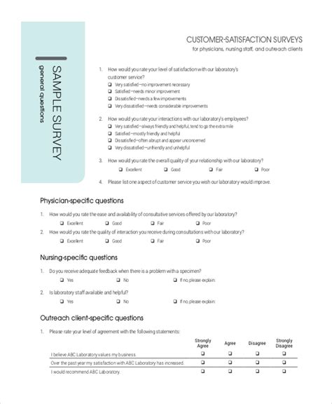 Free 15 Customer Satisfaction Survey Form Samples Pdf Ms Word