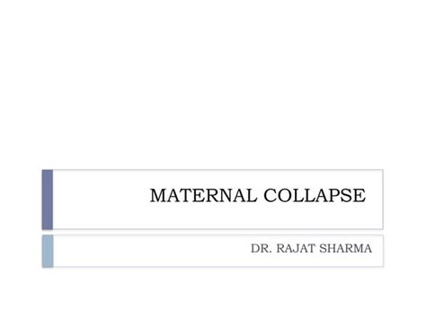 Maternalcollapsepart1shock And Managementpptx