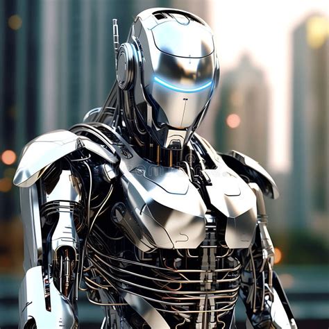 Cybernetic Robot Android Ai Machine With Metal Wires Highly Detailed And Futuristic Stock