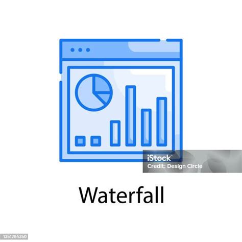 폭포 차트 벡터 블루 컬러 아이콘 디자인 일러스트레이션 흰색 배경 Eps 10 파일에 웹 분석 기호 0명에 대한 스톡 벡터 아트 및 기타 이미지 Istock