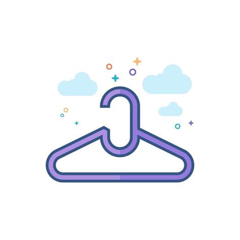 Premium Vector Clothes Hanger Icon Flat Color Style Vector Illustration