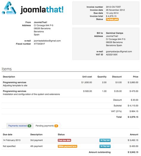 Invoice Manager Invoice And Billing Creator And Manager Joomlathat