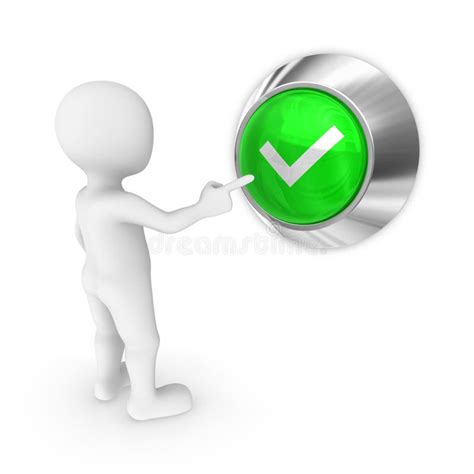 D Man Presses The Start Button Stock Illustration Illustration Of Launch Character