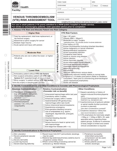 Vte Risk Assessment Tool