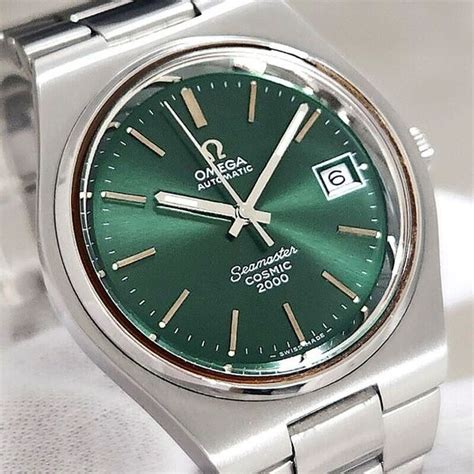 Omega Seamaster Cosmic2000 Automatic 166135 C1012 Date Green Dial Mens