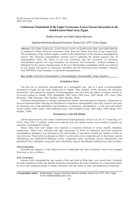 Pdf Calcareous Nannofossil Of The Upper Cretaceous Lower Eocene Succession In The