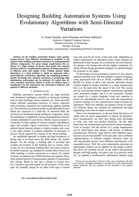 Pdf Designing Building Automation Systems Using Evolutionary