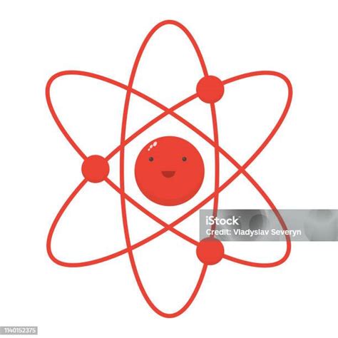 원자는 작은 귀여운 캐릭터 귀여운 분자 평면 아이콘 물리학 및 화학 벡터 일러스트 레이 션 과학에 대한 스톡 벡터 아트 및 기타 이미지 Istock